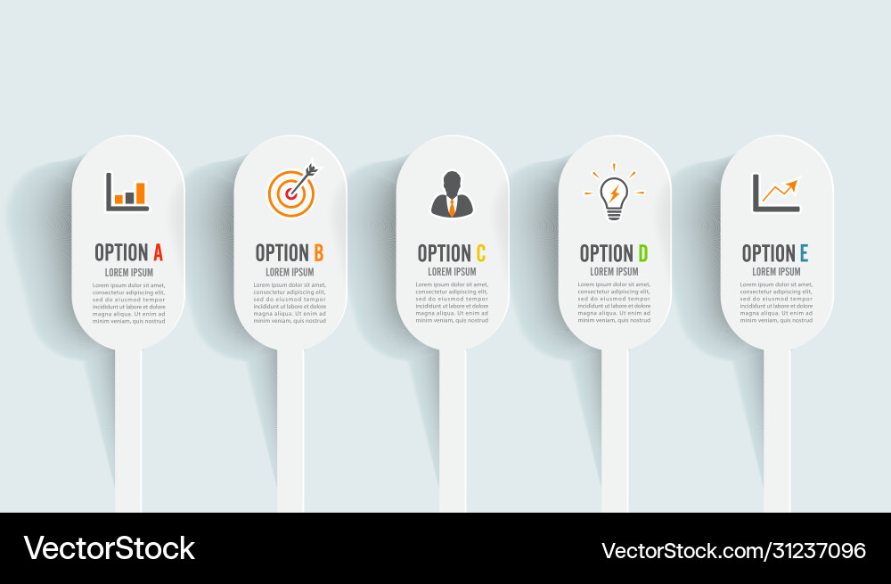 Infographics 5 options template Royalty Free Vector Image