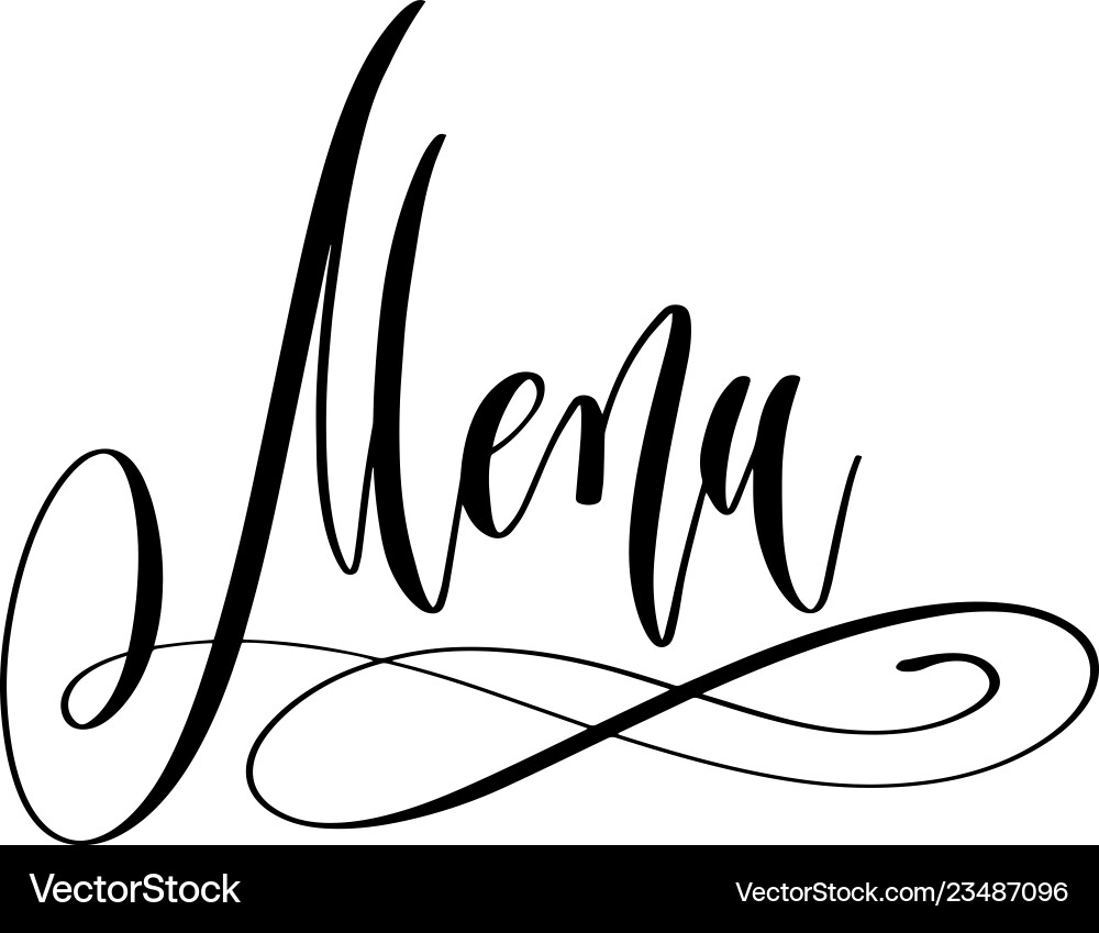 Menu - hand lettering inscription text Royalty Free Vector