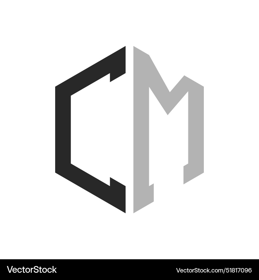 Modern unique hexagon letter cm logo design Vector Image