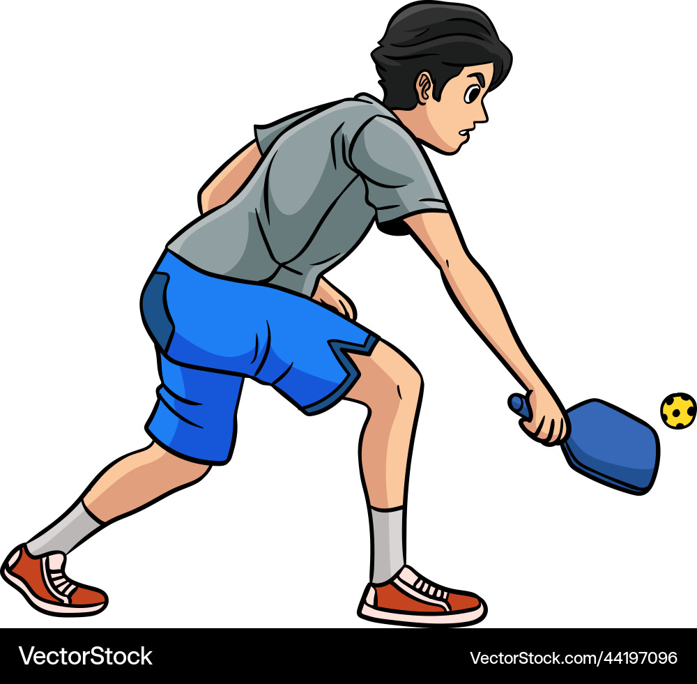 Pickleball cartoon colored clipart Royalty Free Vector Image