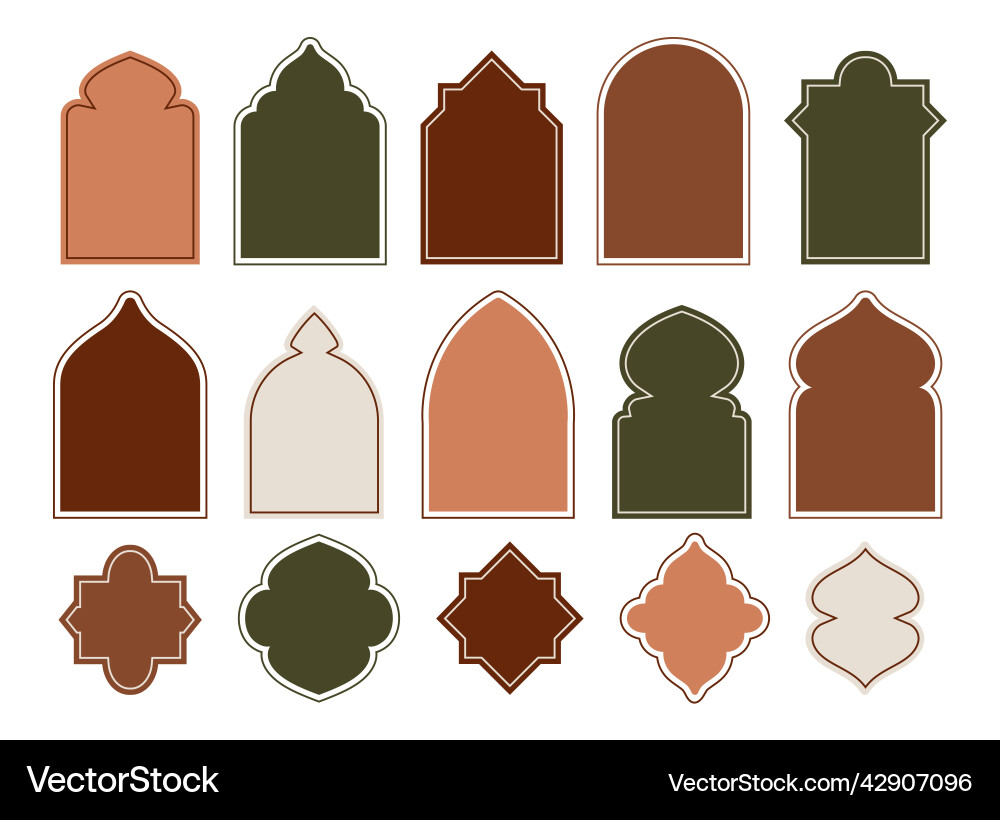 Ramadan shapes islam elements of arab mosque Vector Image