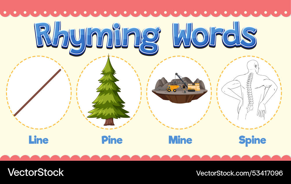 Visuals of words that rhyme Royalty Free Vector Image