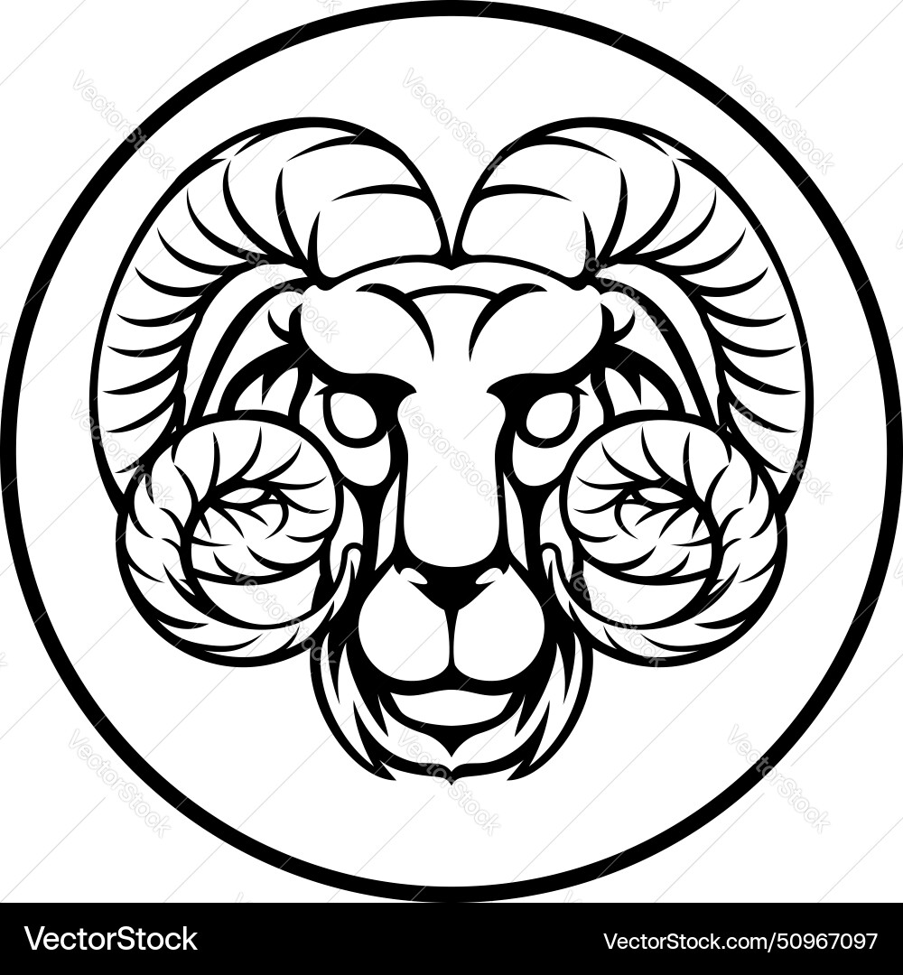 Aries horoscope birth sign Royalty Free Vector Image