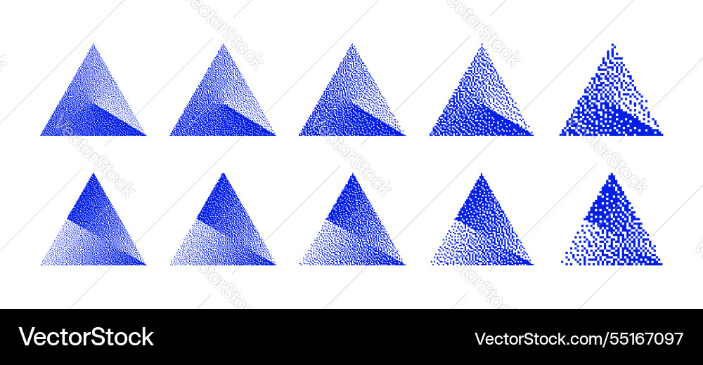 Blue divided triangle various resolution Vector Image