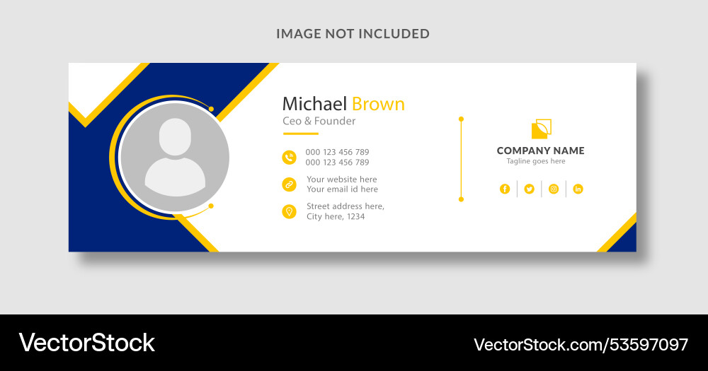 Business professional email signature template Vector Image