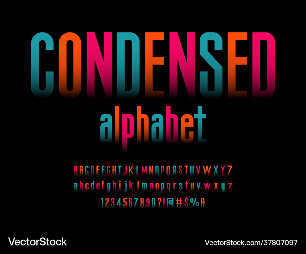 Condensed font Royalty Free Vector Image - VectorStock