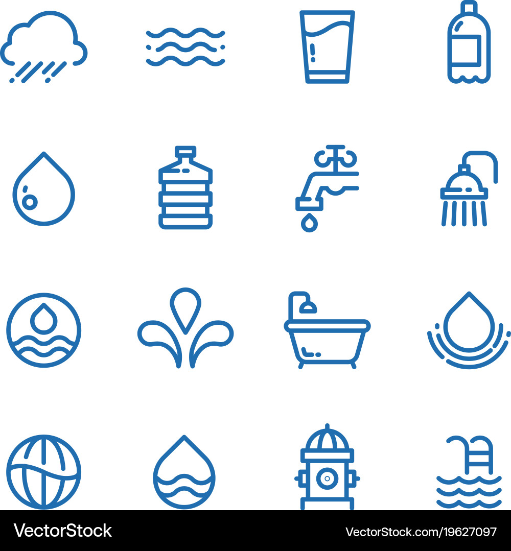 Crystal clean water drops fresh drinks Royalty Free Vector