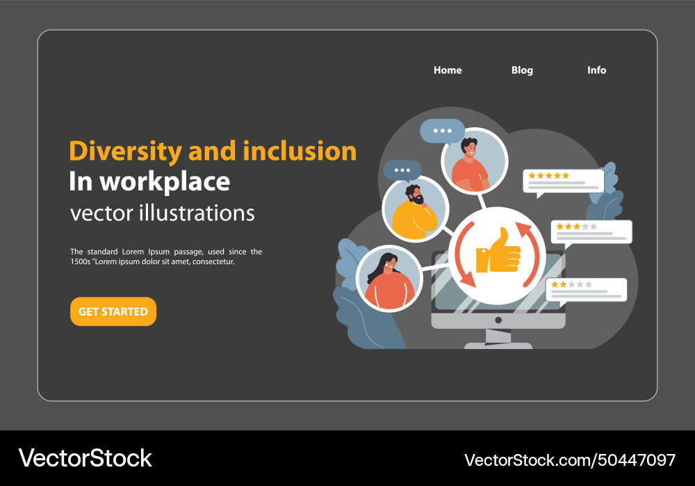 Diverse employees around a computer screen flat Vector Image