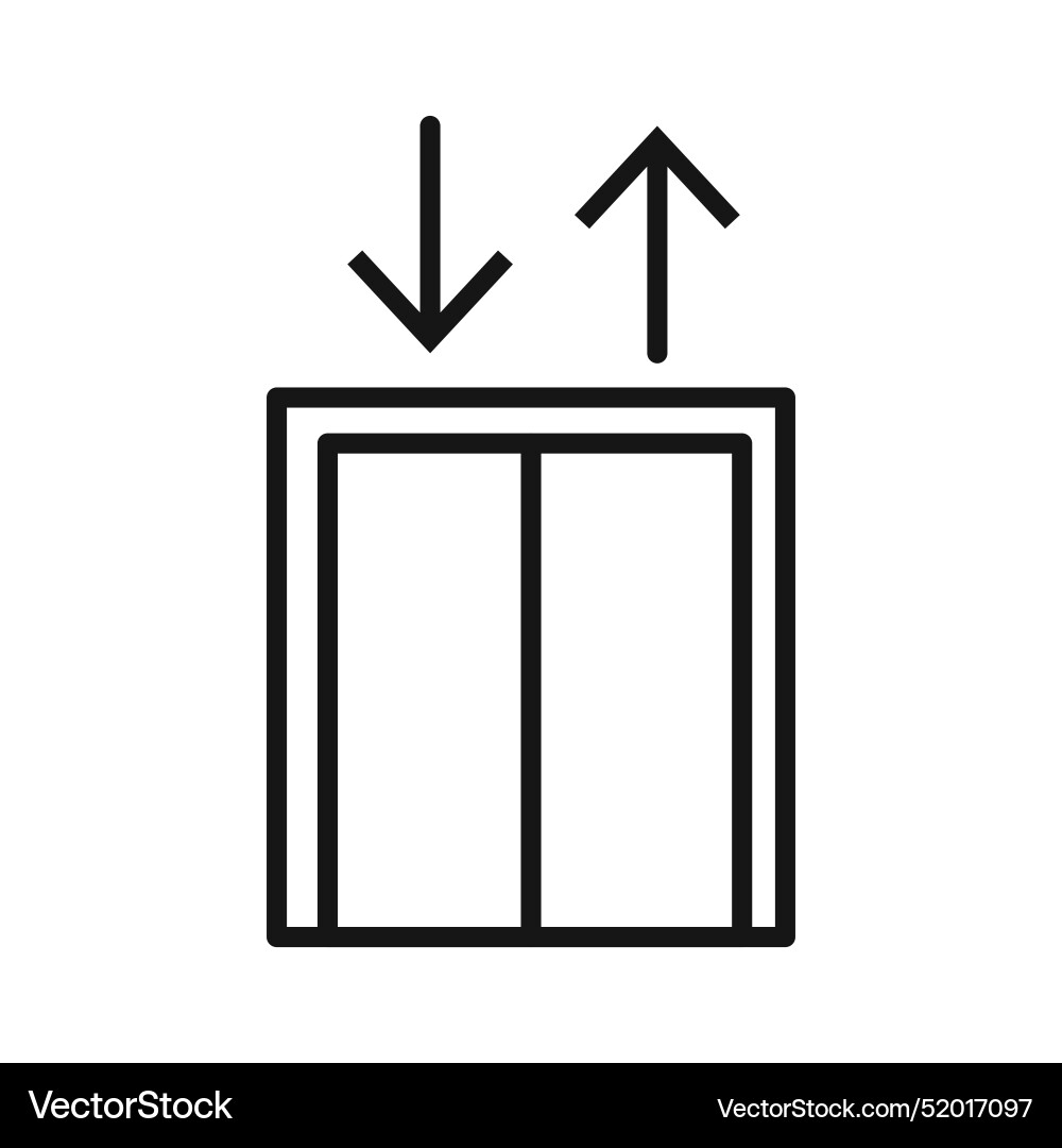 Elevator lift icon black line art Royalty Free Vector Image