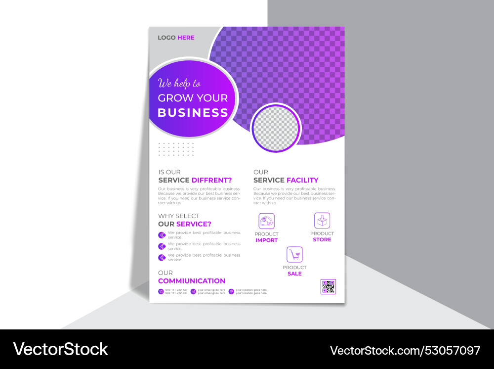 Flyer design template for business Royalty Free Vector Image