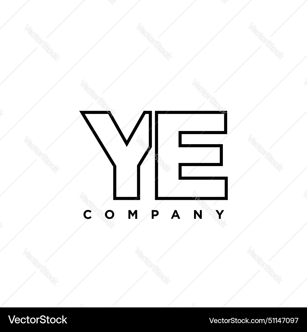 Letter y and e ye logo design template minimal Vector Image