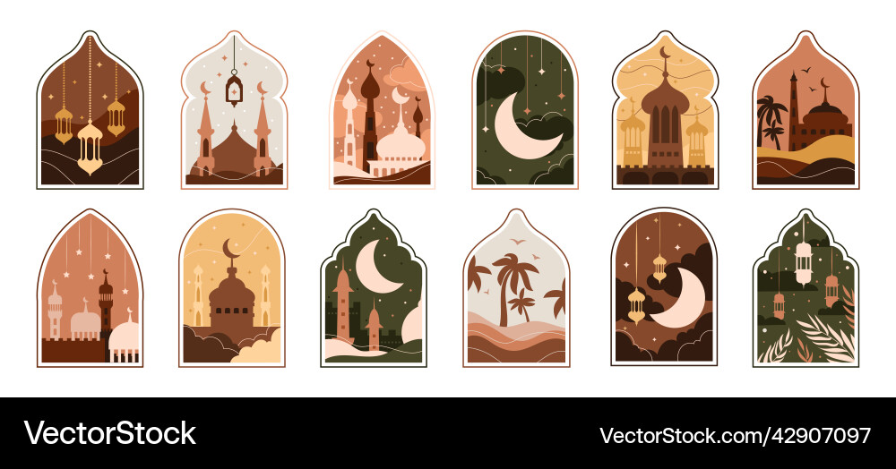 Ramadan eid mubarak modern islamic pattern Vector Image