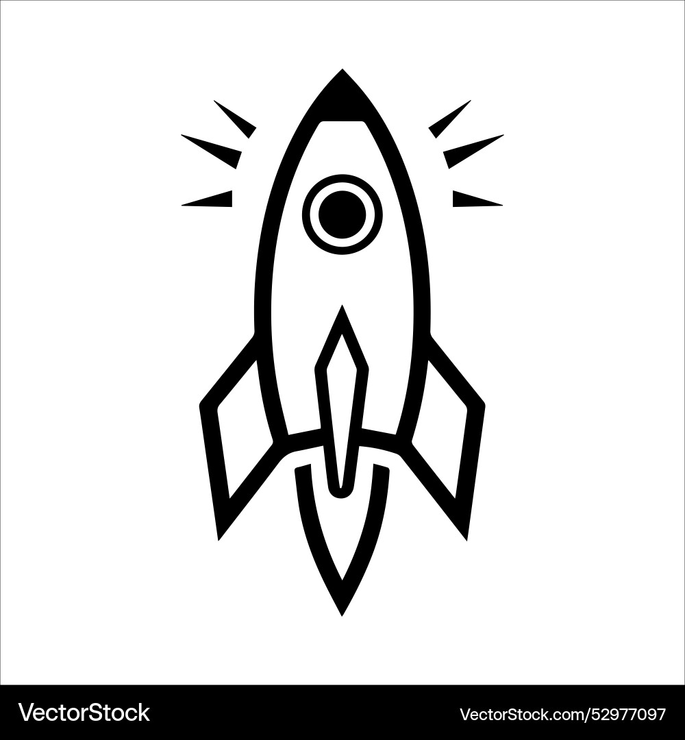 Rocket icon or modern line symbol art Royalty Free Vector