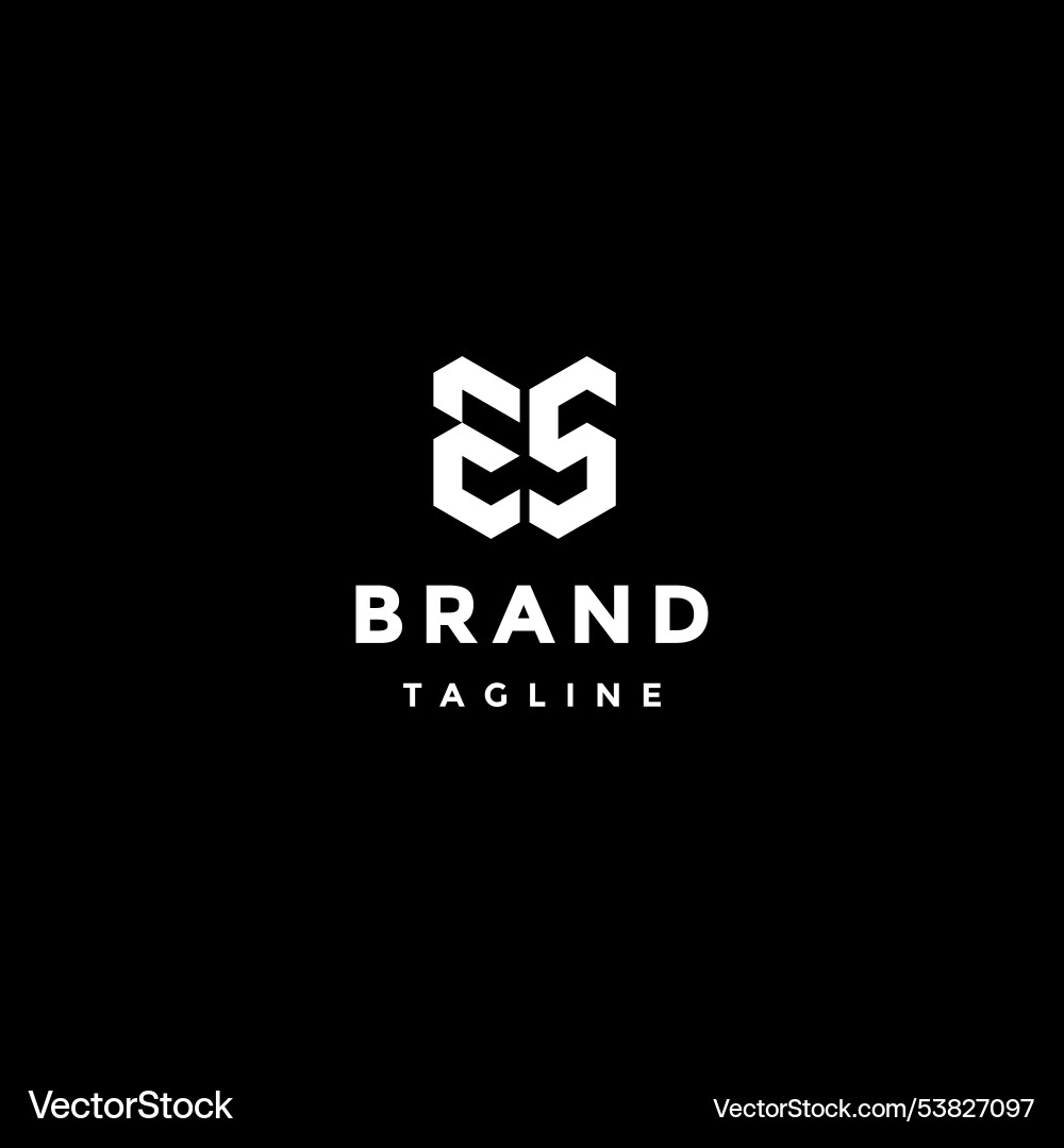 Simple bold initial letter es logo design Vector Image