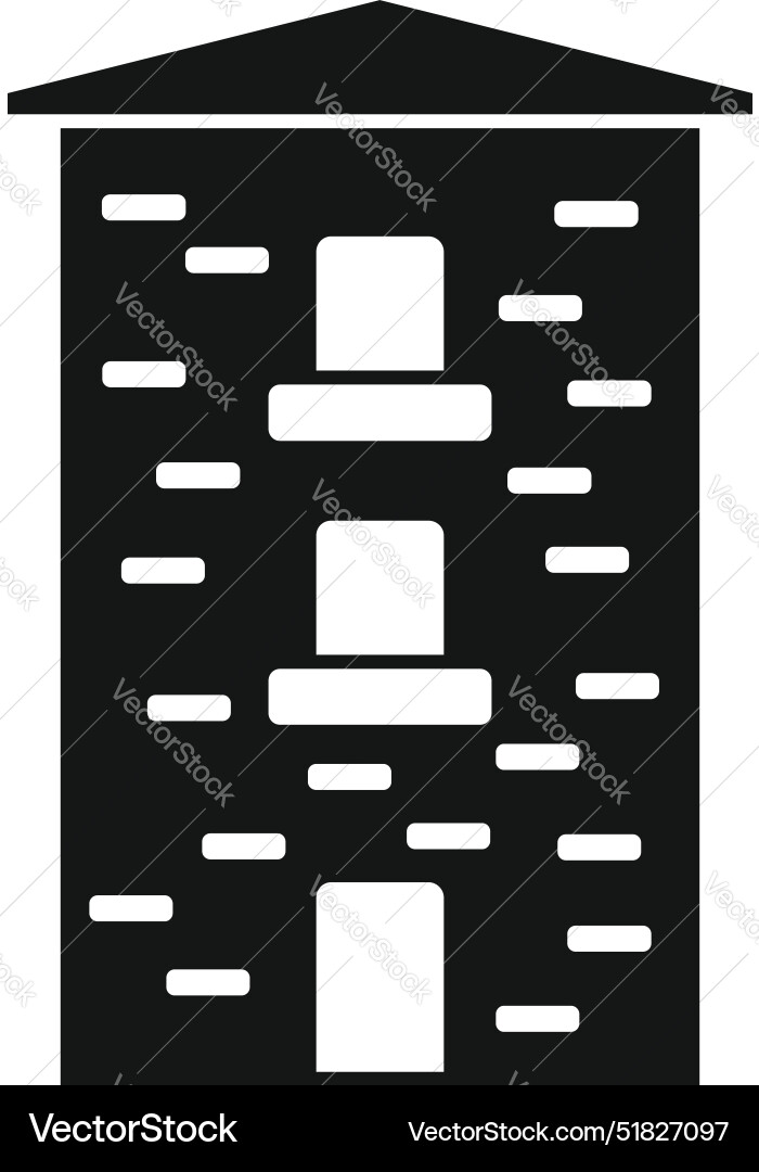Small brick residential building with three Vector Image