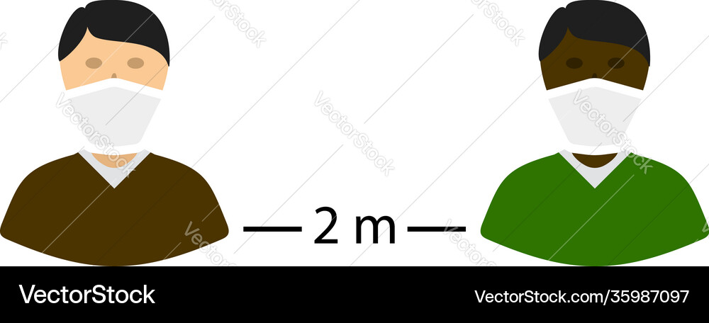 Social distance icon Royalty Free Vector Image