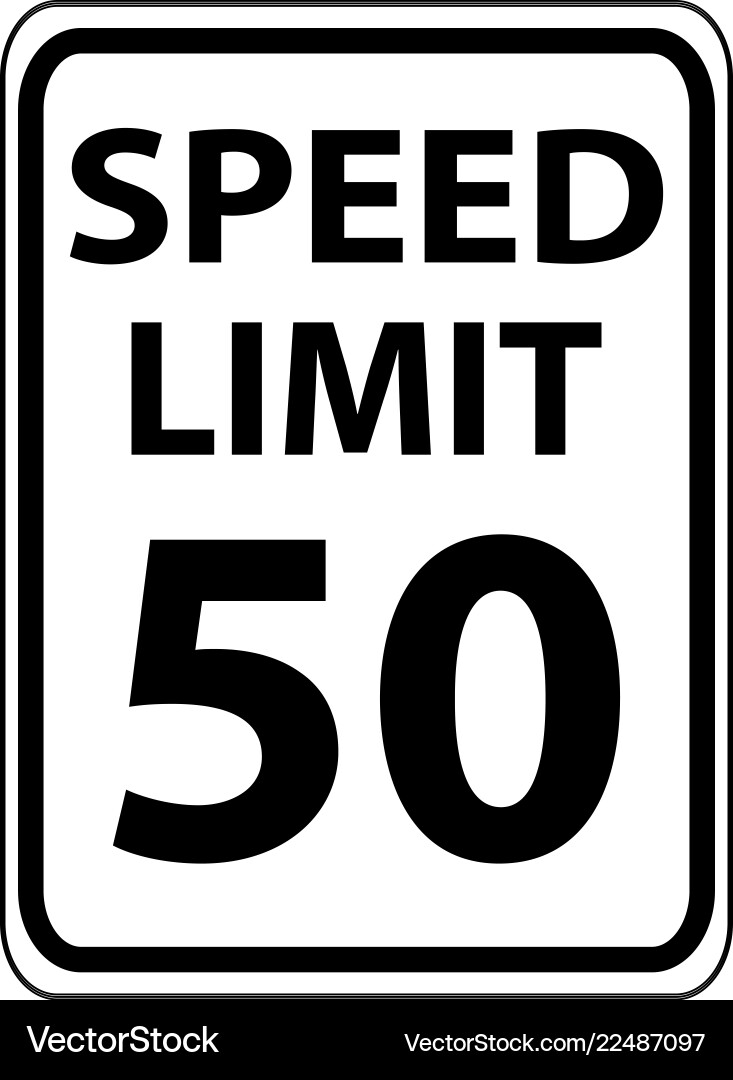 Speed Limit 50 mph Road Sign Royalty Free Vector Image