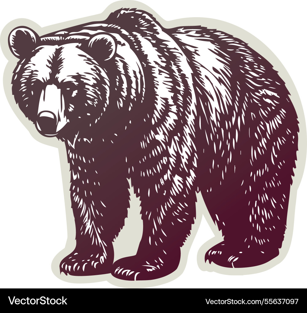 Sticker bear Royalty Free Vector Image - VectorStock