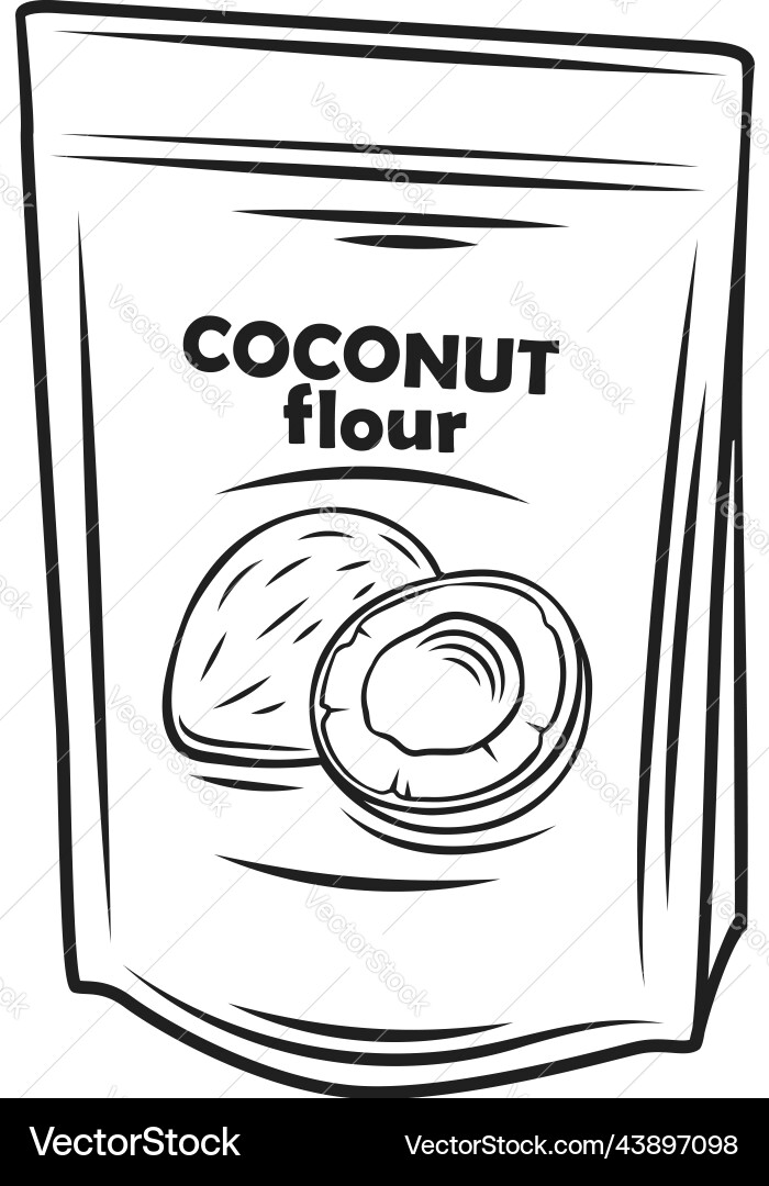 Coconut powder package Royalty Free Vector Image