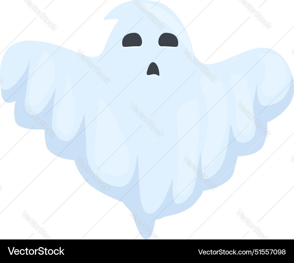 Friendly ghost floating and saying boo for Vector Image