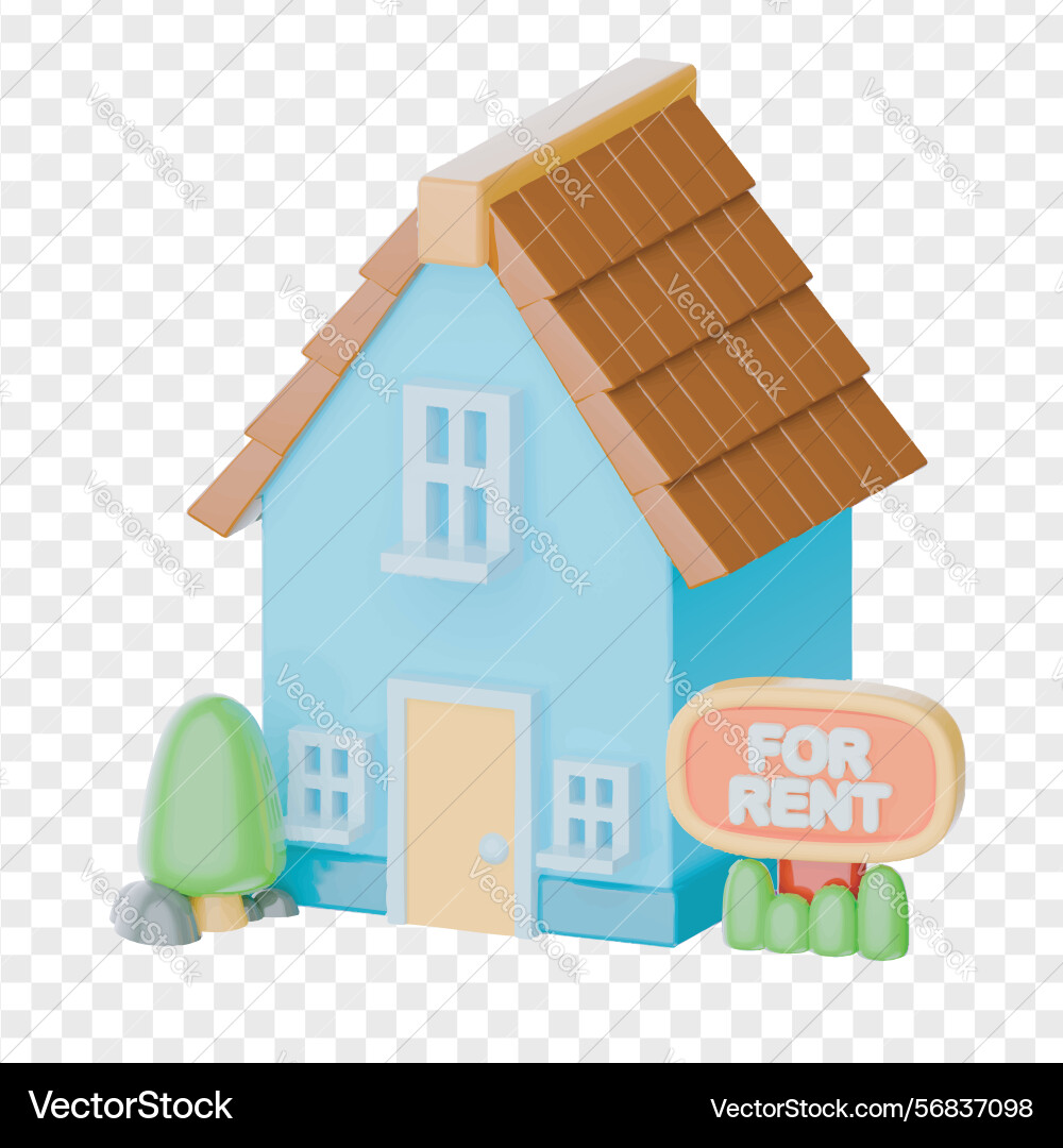 Real estate 3d icon render clipart Royalty Free Vector Image