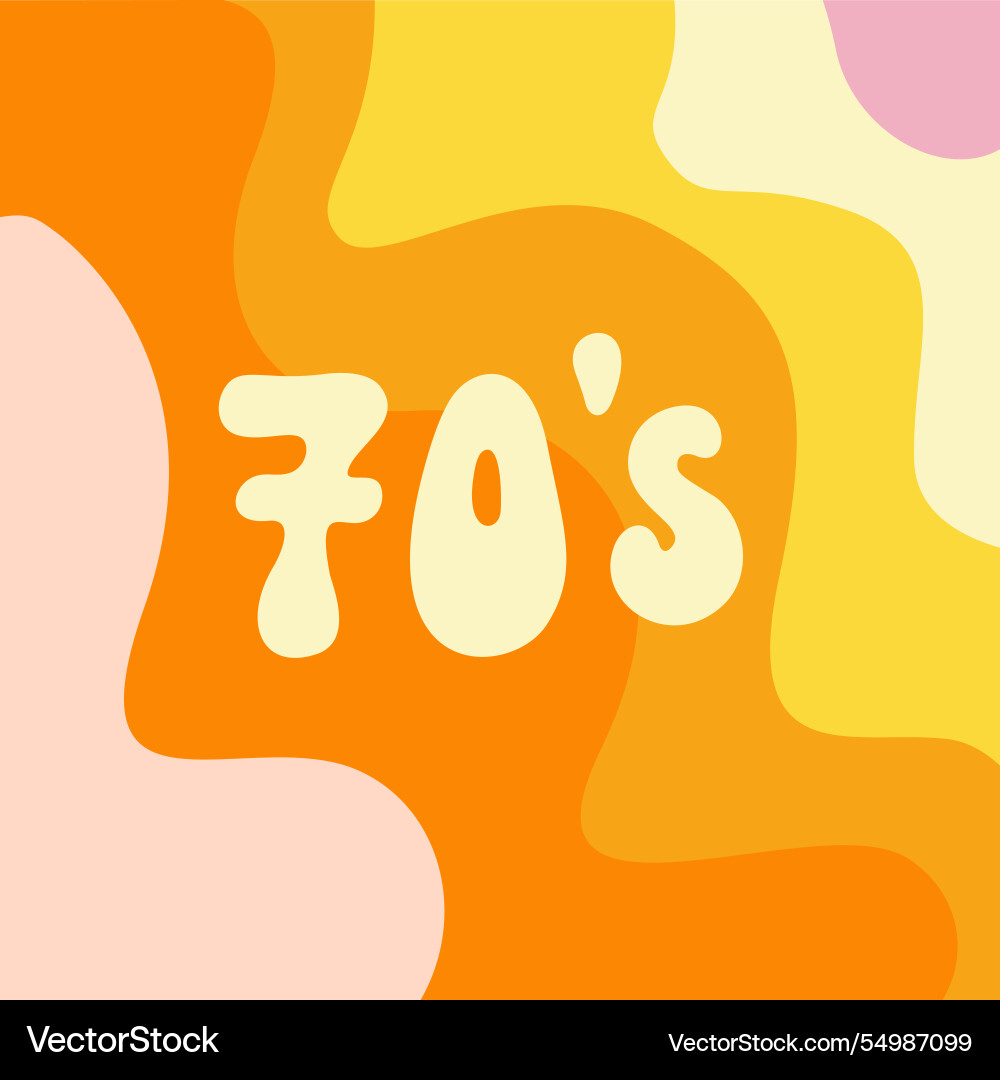 70s groovy background retro style cute abstract Vector Image