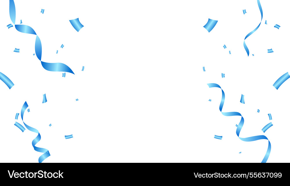 Blue confetti party celebration background Vector Image