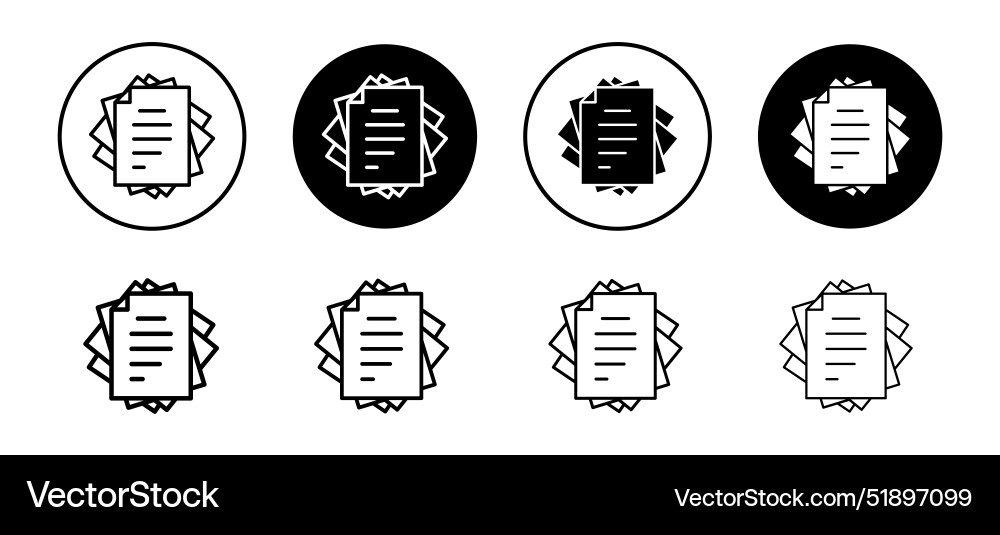 Document papers pile at office icon large paper Vector Image