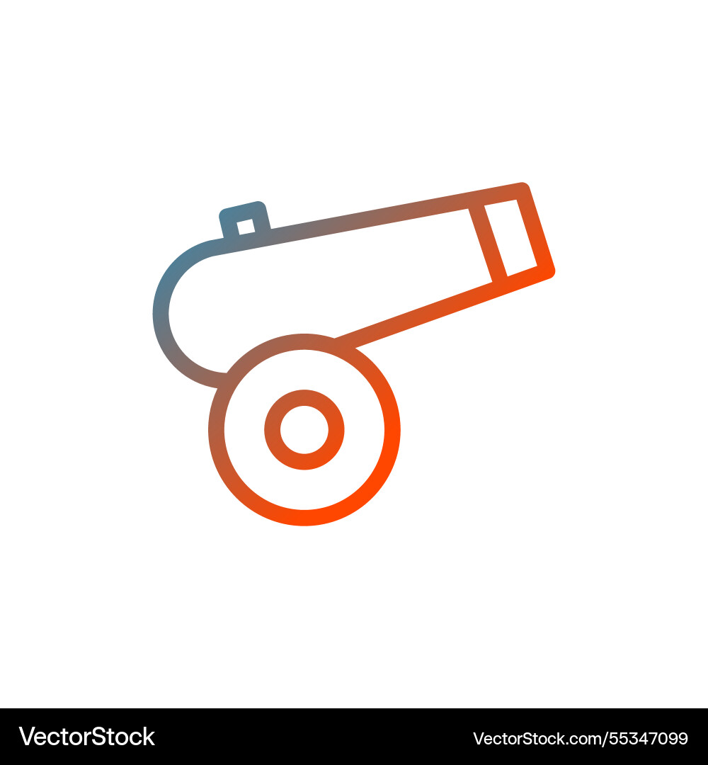 Gradient cannon icon simple military weapon design