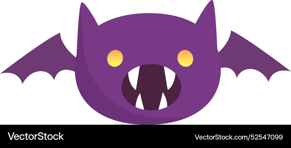 Halloween with sharp teeth flying cartoon Vector Image