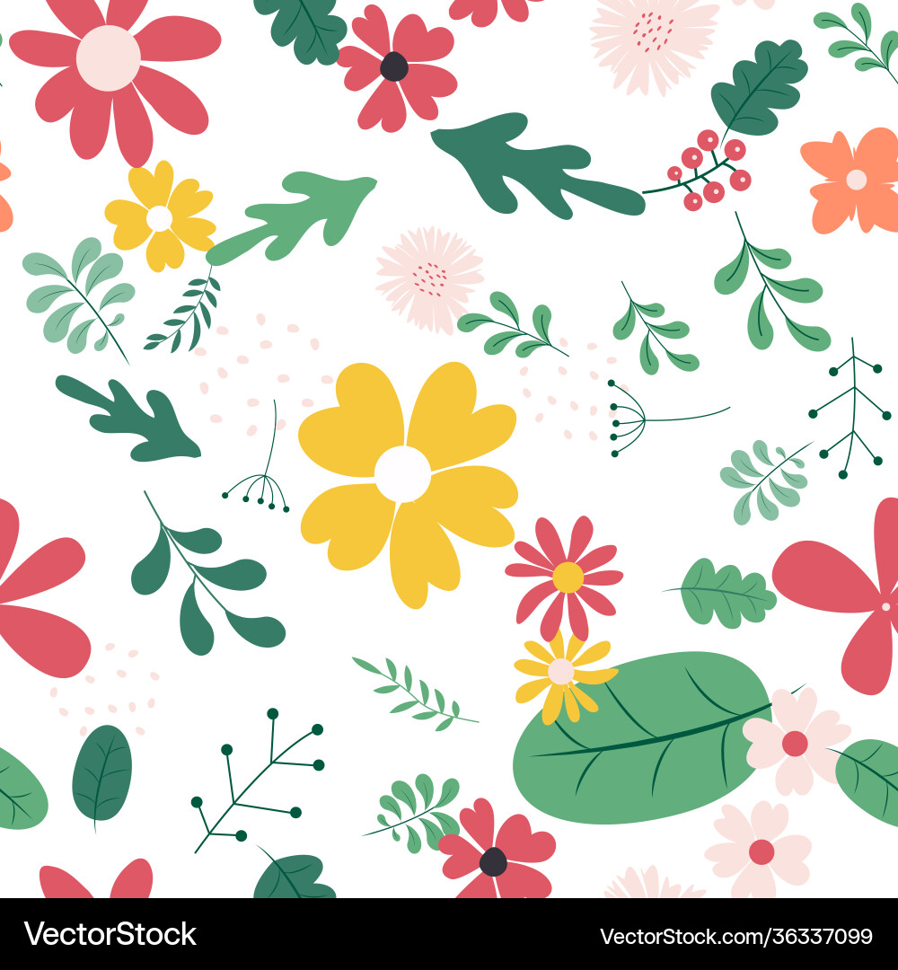 Seamless pattern background with simple flower Vector Image