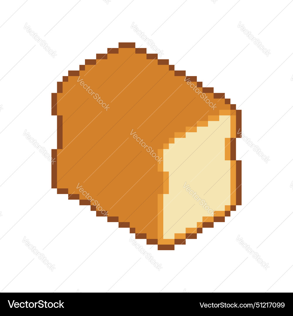 Sliced bread pixel art pixelated food rooty 8 bit Vector Image