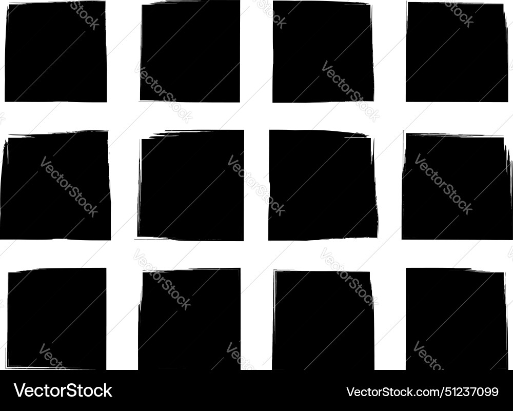 Square shape filled grunge brush stroke Royalty Free Vector