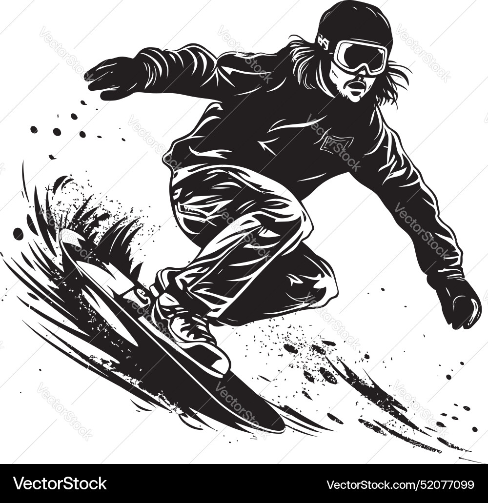 Summit swoosh snowboarding man icon design Vector Image