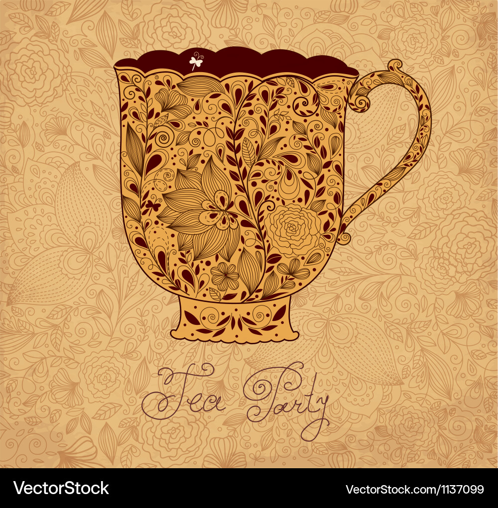 Teetasse Lizenzfreies Vektorbild - VectorStock