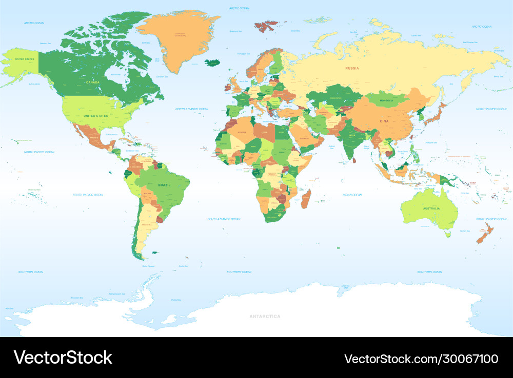 Classic World Map Royalty Free Vector Image - VectorStock