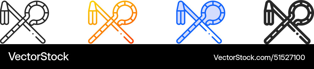 Crook and flail iconthin linear gradient blue Vector Image