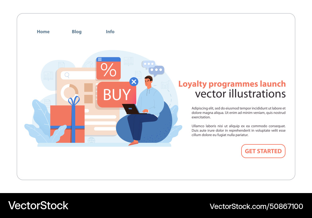 Customer loyalty program launch Royalty Free Vector Image
