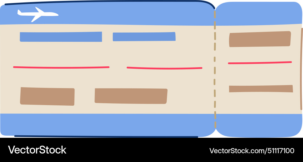 Destination boarding pass cartoon Royalty Free Vector Image