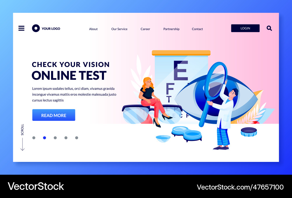 Eyesight check and eye care banner design template