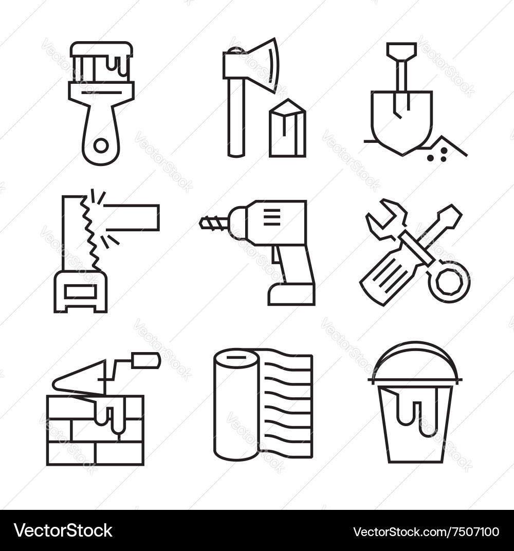 Flat tools repair Royalty Free Vector Image - VectorStock