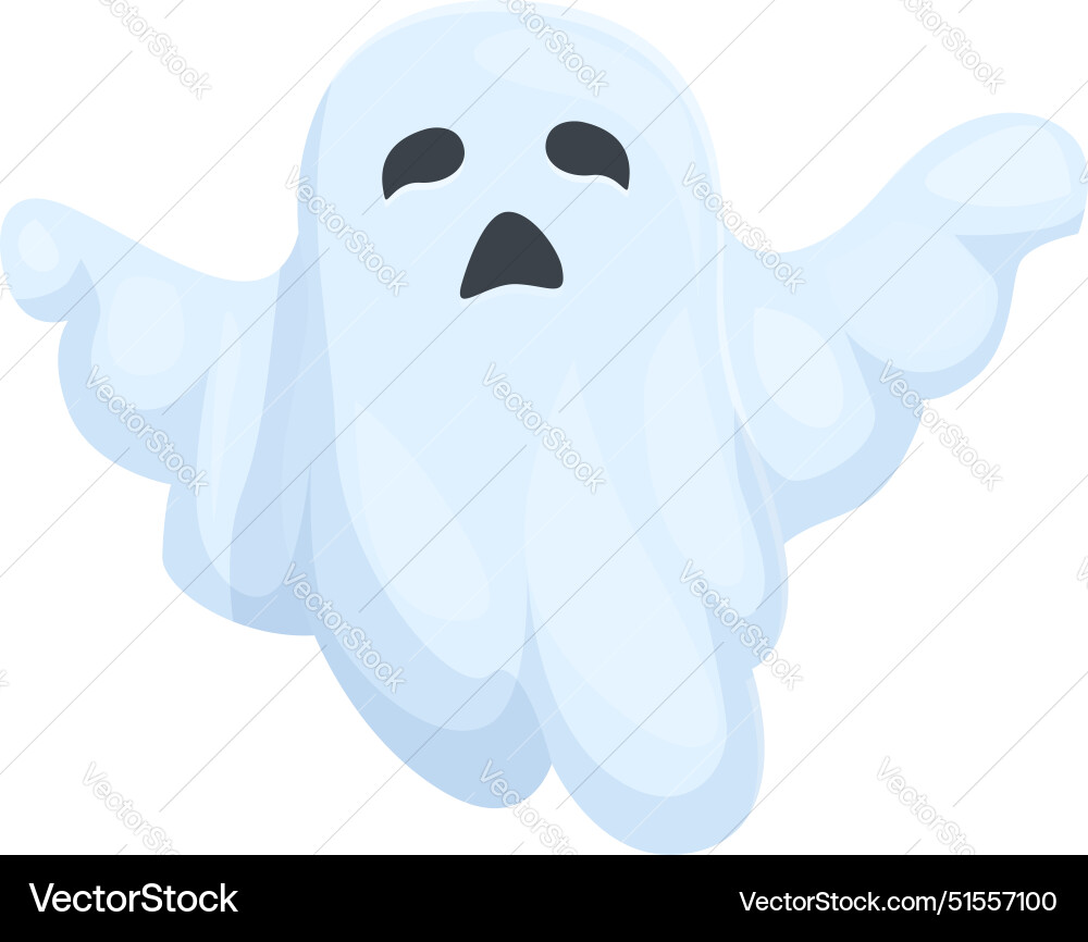 Funny ghost floating and saying boo for halloween Vector Image