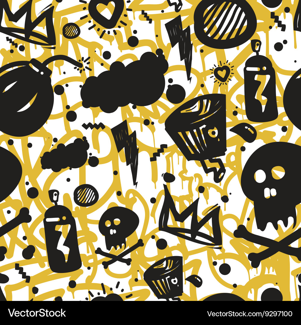 Graffiti seamless pattern Royalty Free Vector Image