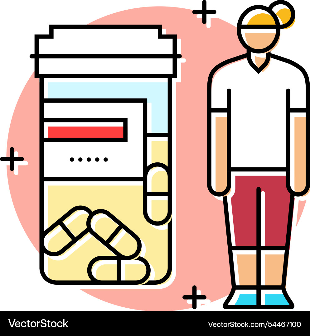 Hormone replacement therapy color icon Royalty Free Vector