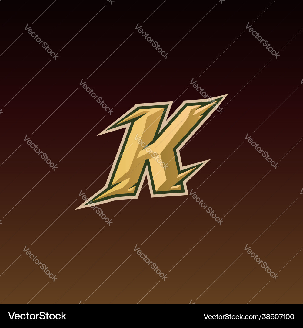 Letter k game logo esport gaming Royalty Free Vector Image