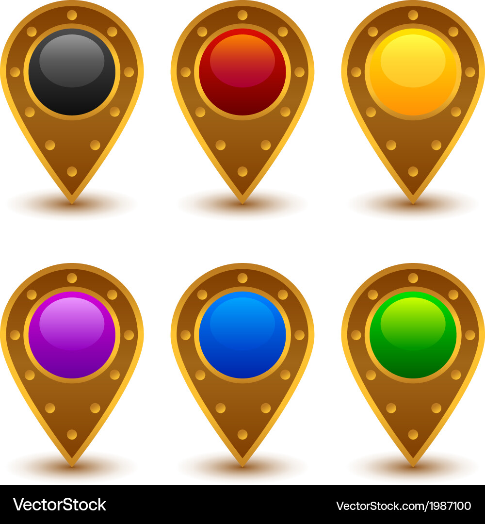 Map markers 4 Royalty Free Vector Image - VectorStock