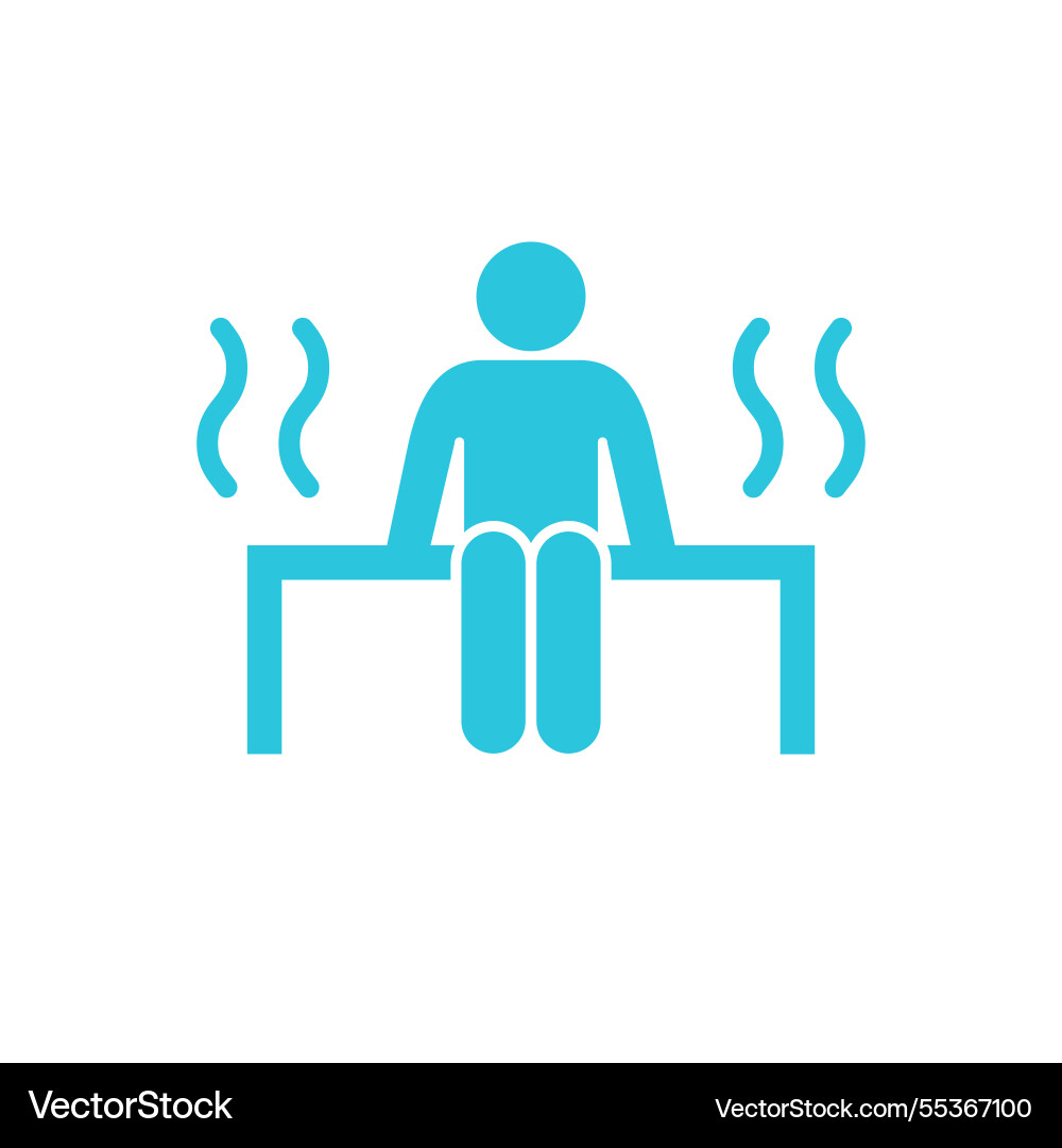 Sauna icon isolated on white blue set Royalty Free Vector