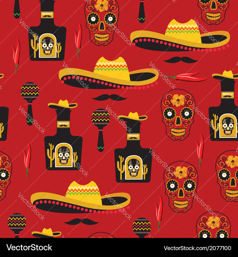 Seamless mexican pattern Royalty Free Vector Image