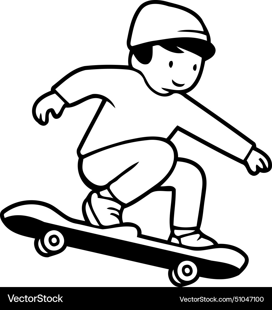 Skateboarder icon cartoon Royalty Free Vector Image