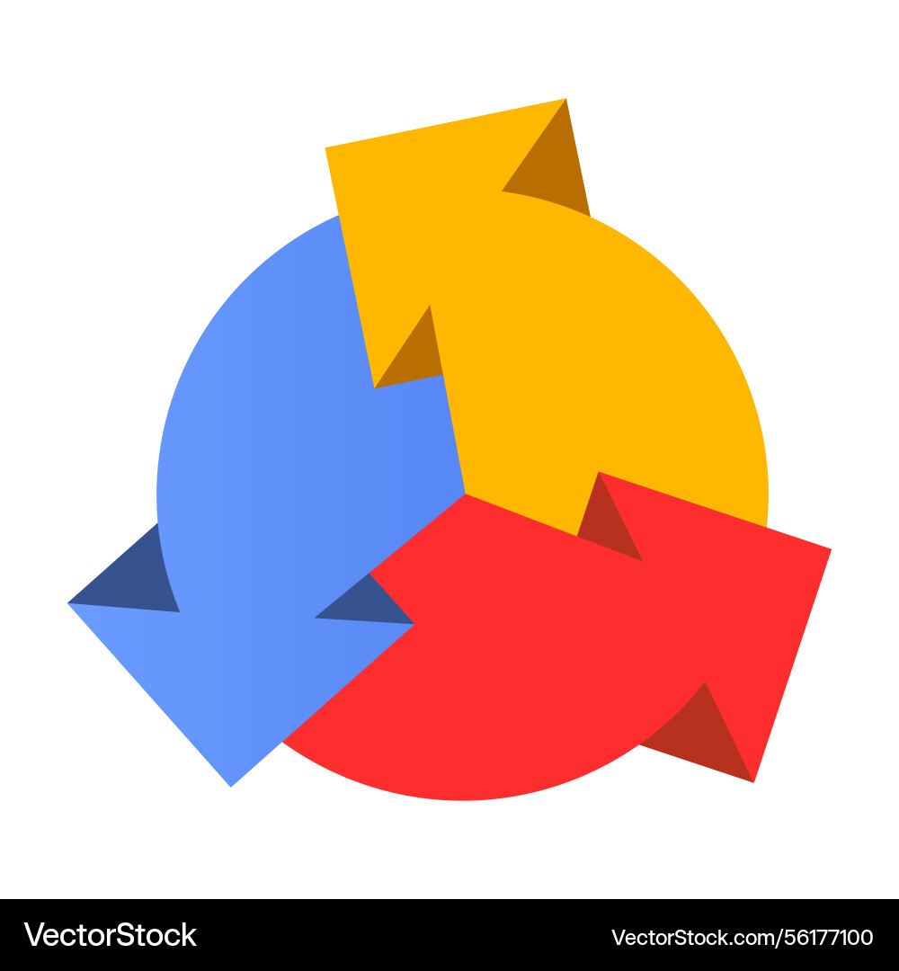 Three arrows circle icon Royalty Free Vector Image